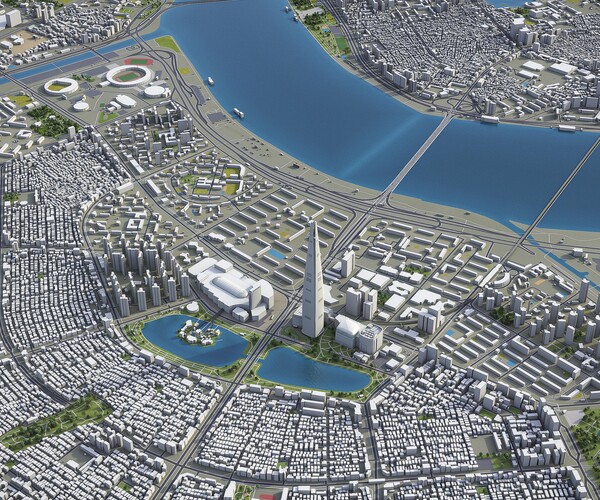 ArtStation - Seoul - 3D city model | Resources