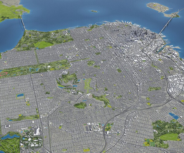 ArtStation - San Francisco - 3D city model | Resources
