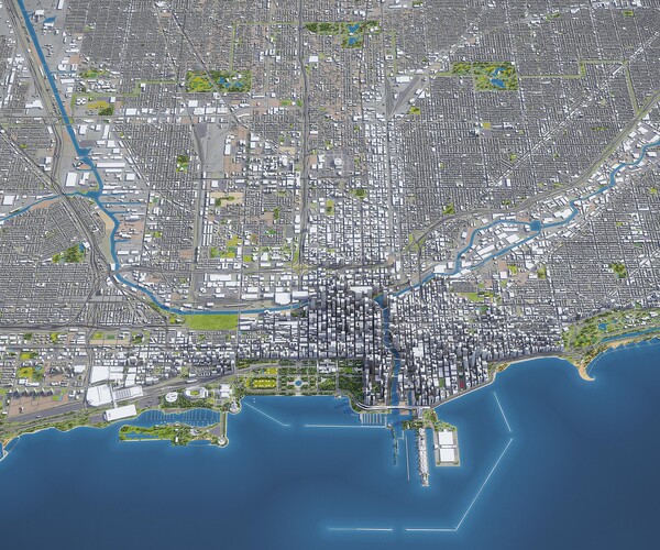 ArtStation - Chicago - 3D city model | Resources