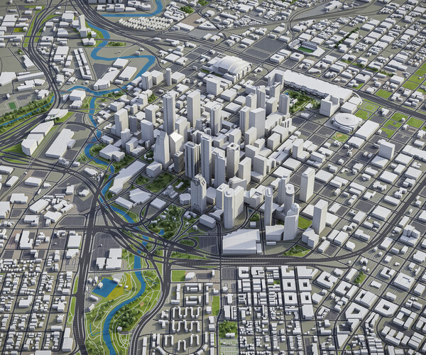 ArtStation - Houston - 3D city model | Resources