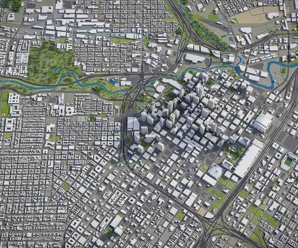 ArtStation - Houston - 3D city model | Resources