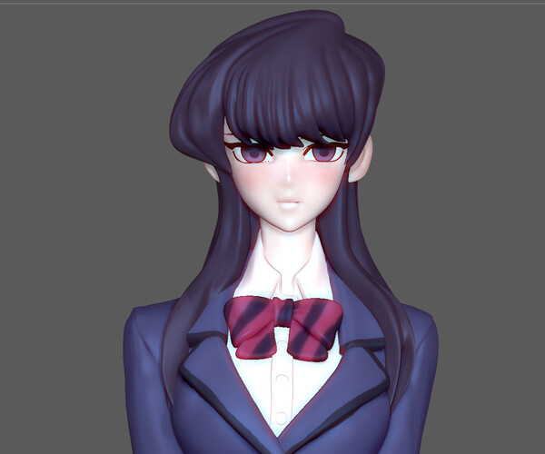 ArtStation - KOMI SAN KOMI CAN'T COMMUNICATE ANIME GIRL 3D PRINT ...