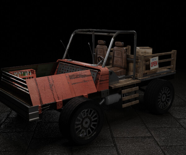 ArtStation - Old Rusted Mini Wagon Asset | Game Assets