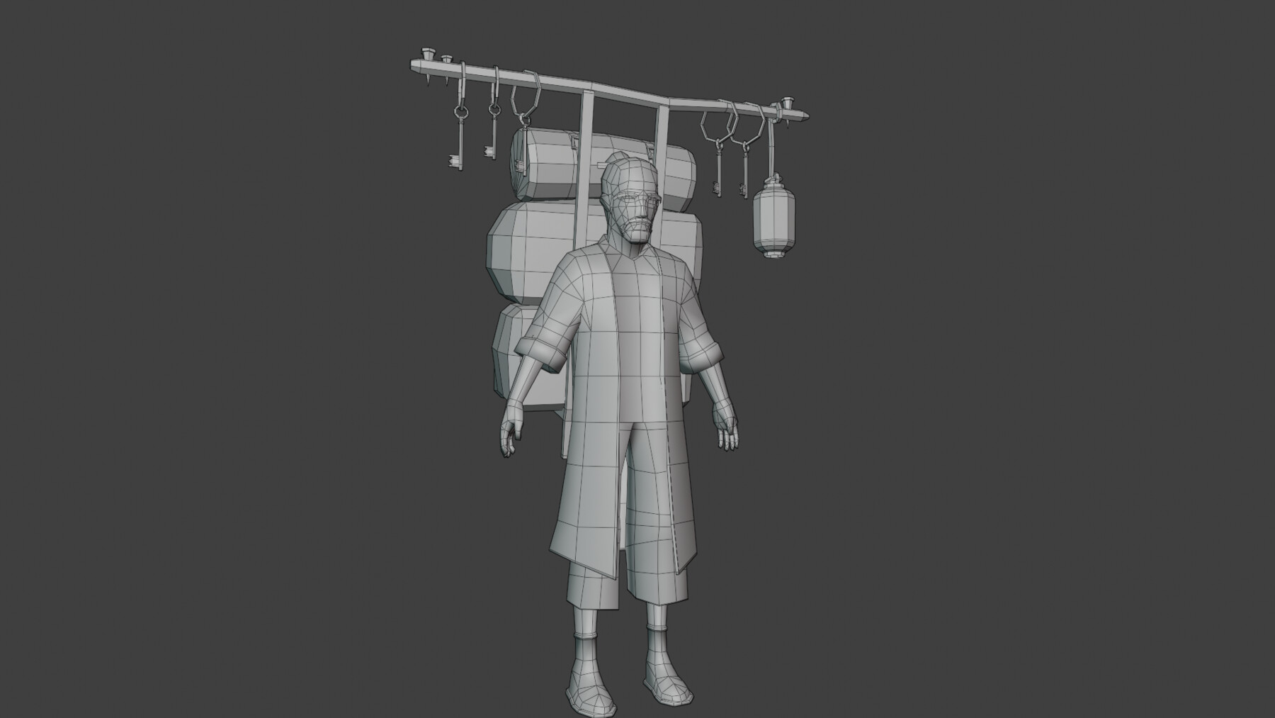 ArtStation - Old Merchant Rigged 3d character | Game Assets