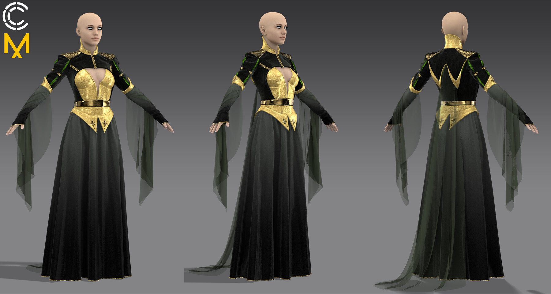 ArtStation - Fantasy dress 2. Marvelous Designer/Clo3d project + OBJ ...