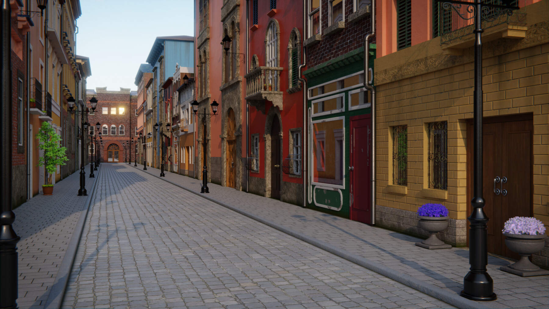 ArtStation - European Street 3d Scene | Resources
