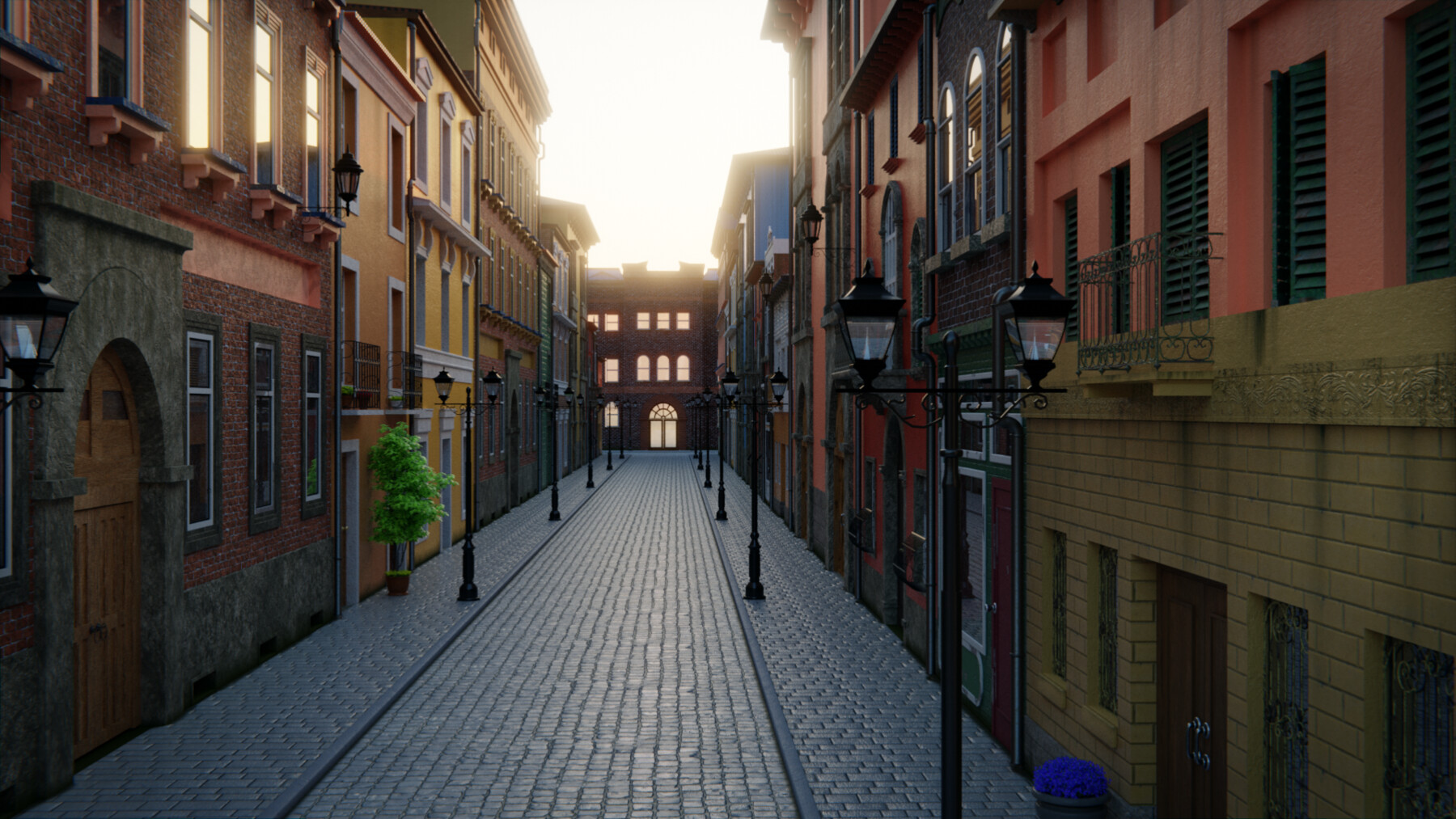 ArtStation - European Street 3d Scene | Resources