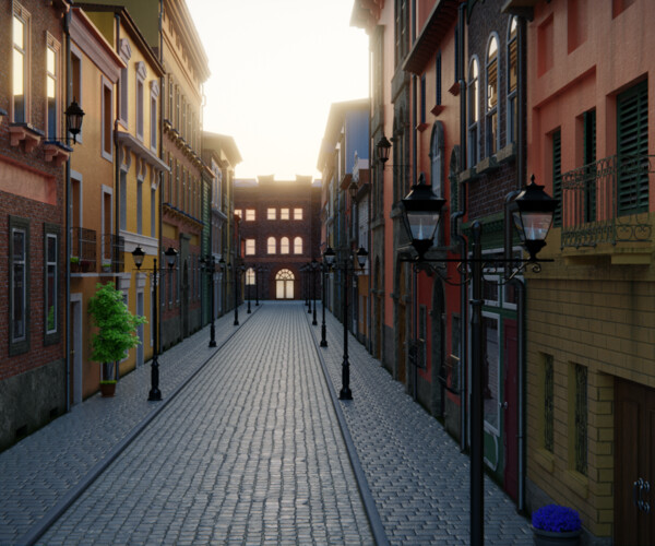 ArtStation - European Street 3d Scene | Resources