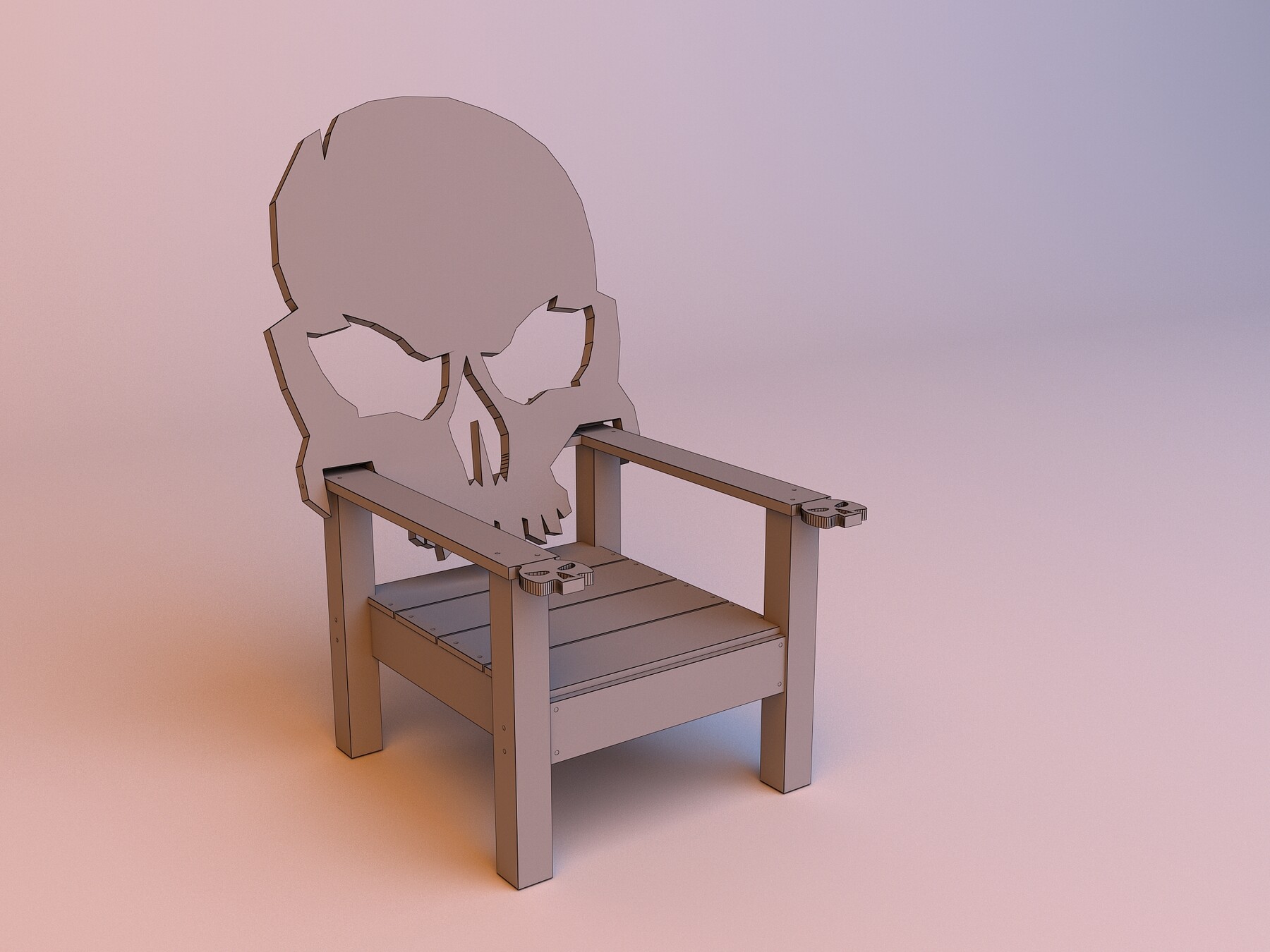 ArtStation - Skull wood chair | Game Assets