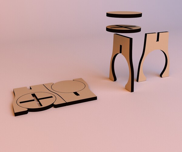 ArtStation - 3d puzzle chair wood | Game Assets