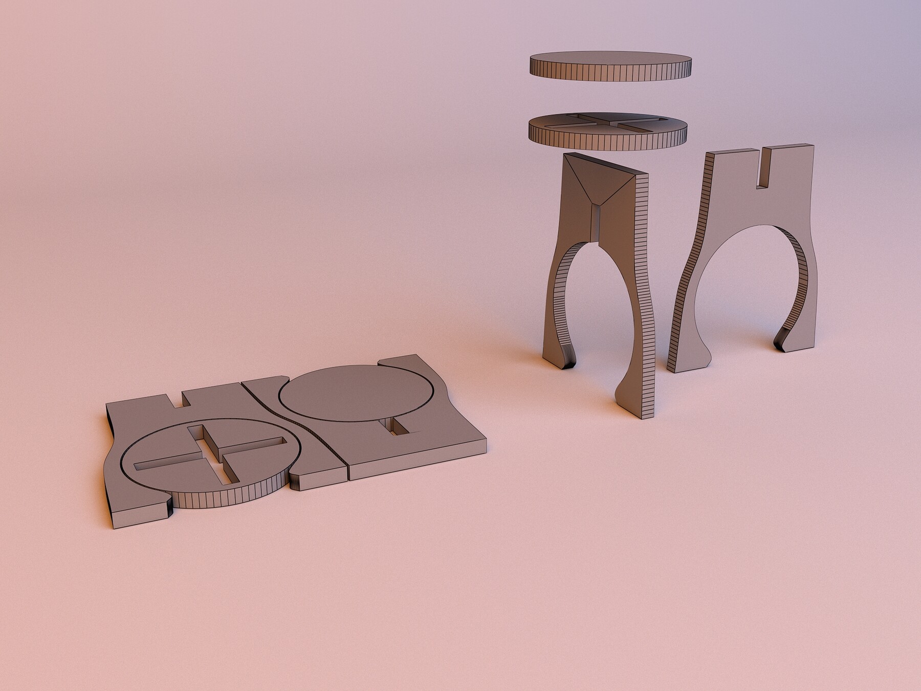 ArtStation - 3d puzzle chair wood | Game Assets