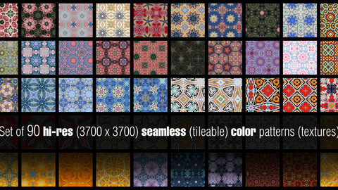 ArtStation - Set of 90 hi-res seamless (tileable) color patterns ...