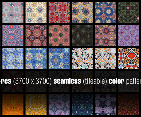 ArtStation - Set of 90 hi-res seamless (tileable) color patterns ...