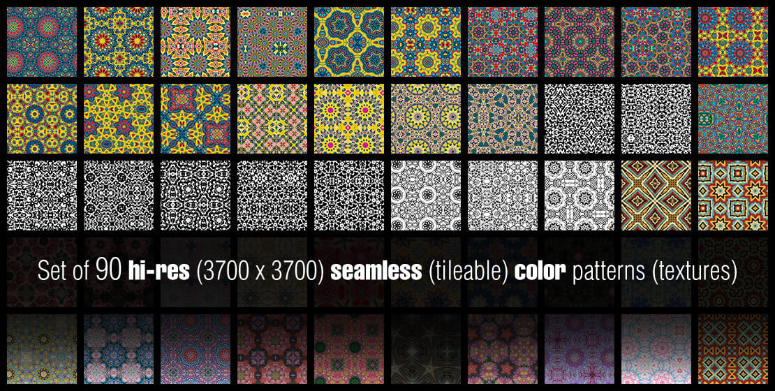 ArtStation - Set of 90 hi-res seamless (tileable) color patterns ...