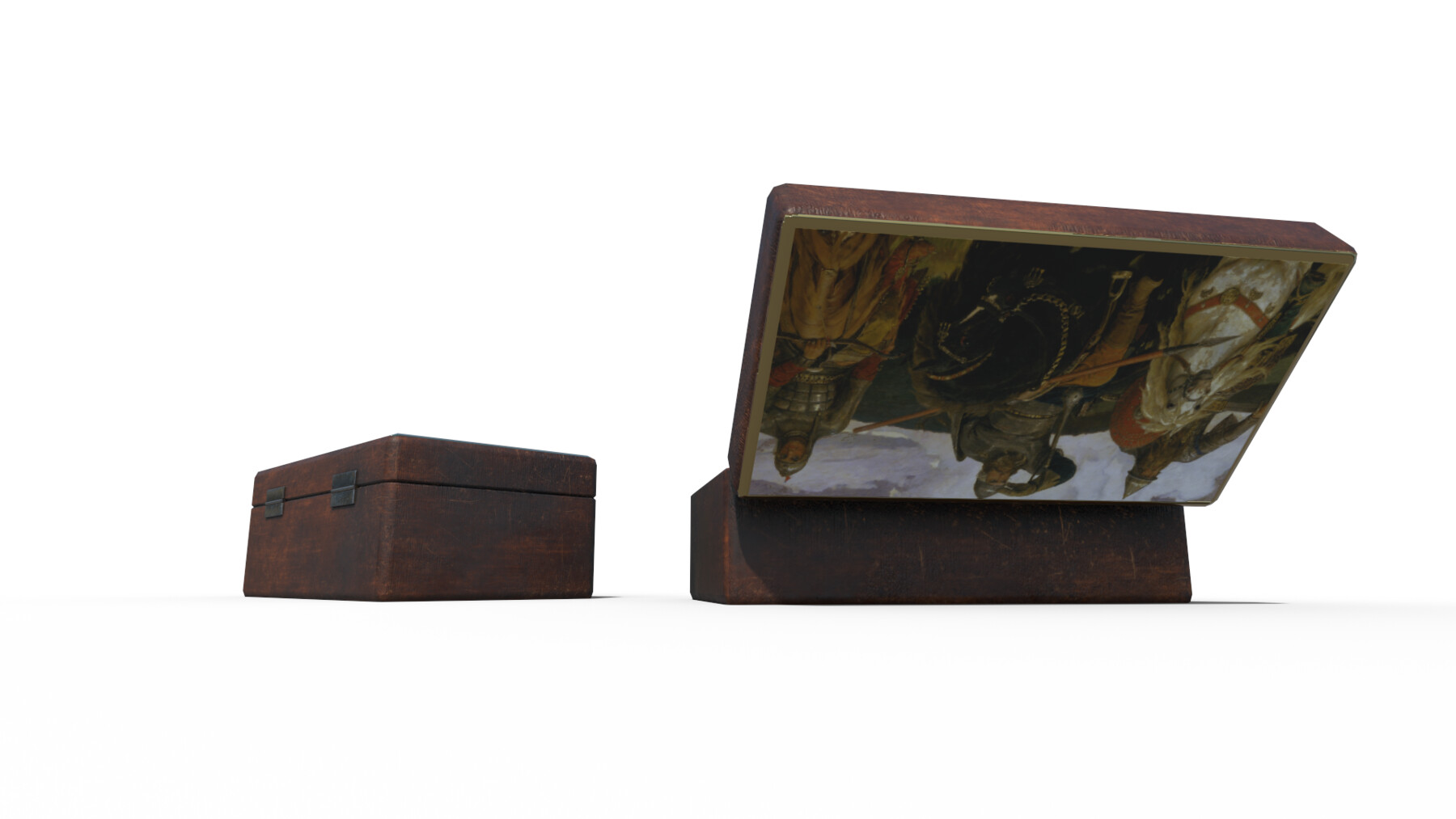 ArtStation - Vintage retro jewelry box PBR low-poly 3D model | Resources