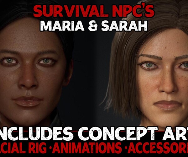 ArtStation - Survival NPC's - Maria and Sarah - Two Pack [UE4] | Game ...