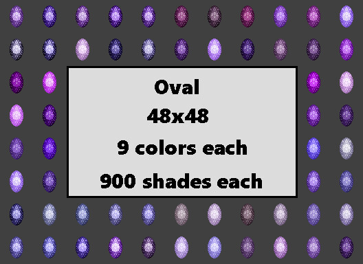 ArtStation - Oval Cut Gemstones [48x48] | Game Assets