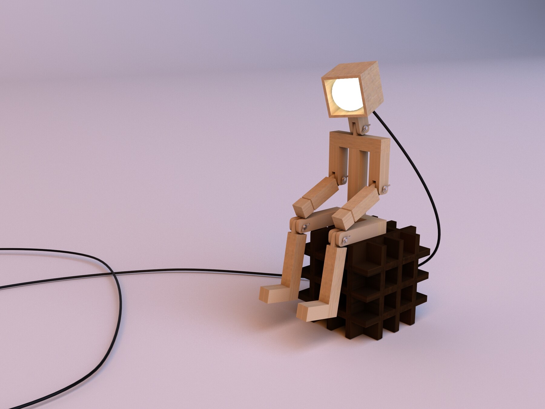 ArtStation - Wood robot lamp | Resources