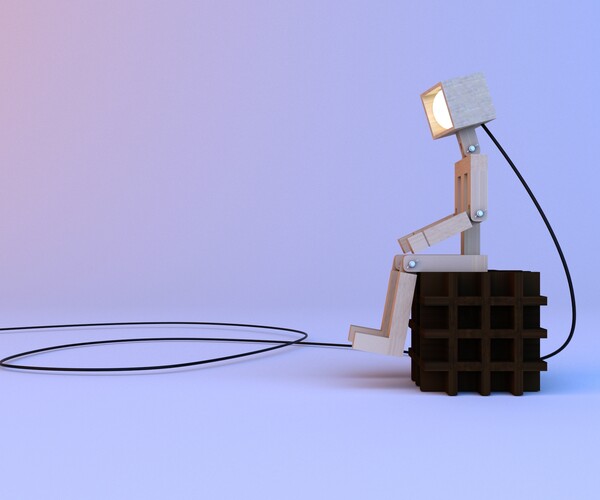 ArtStation - Wood robot lamp | Resources