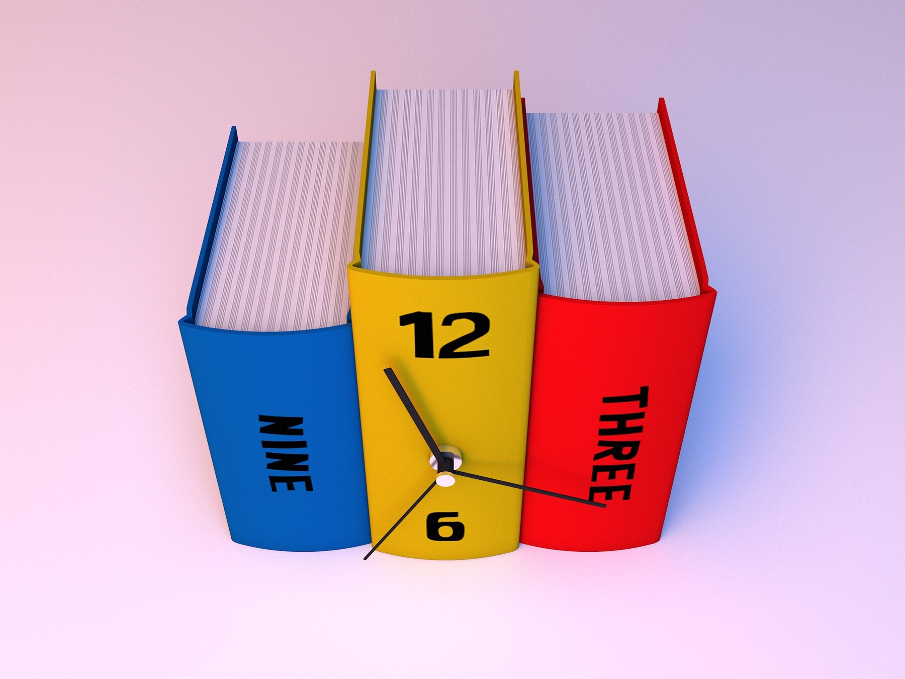 ArtStation - Modern book clock | Game Assets