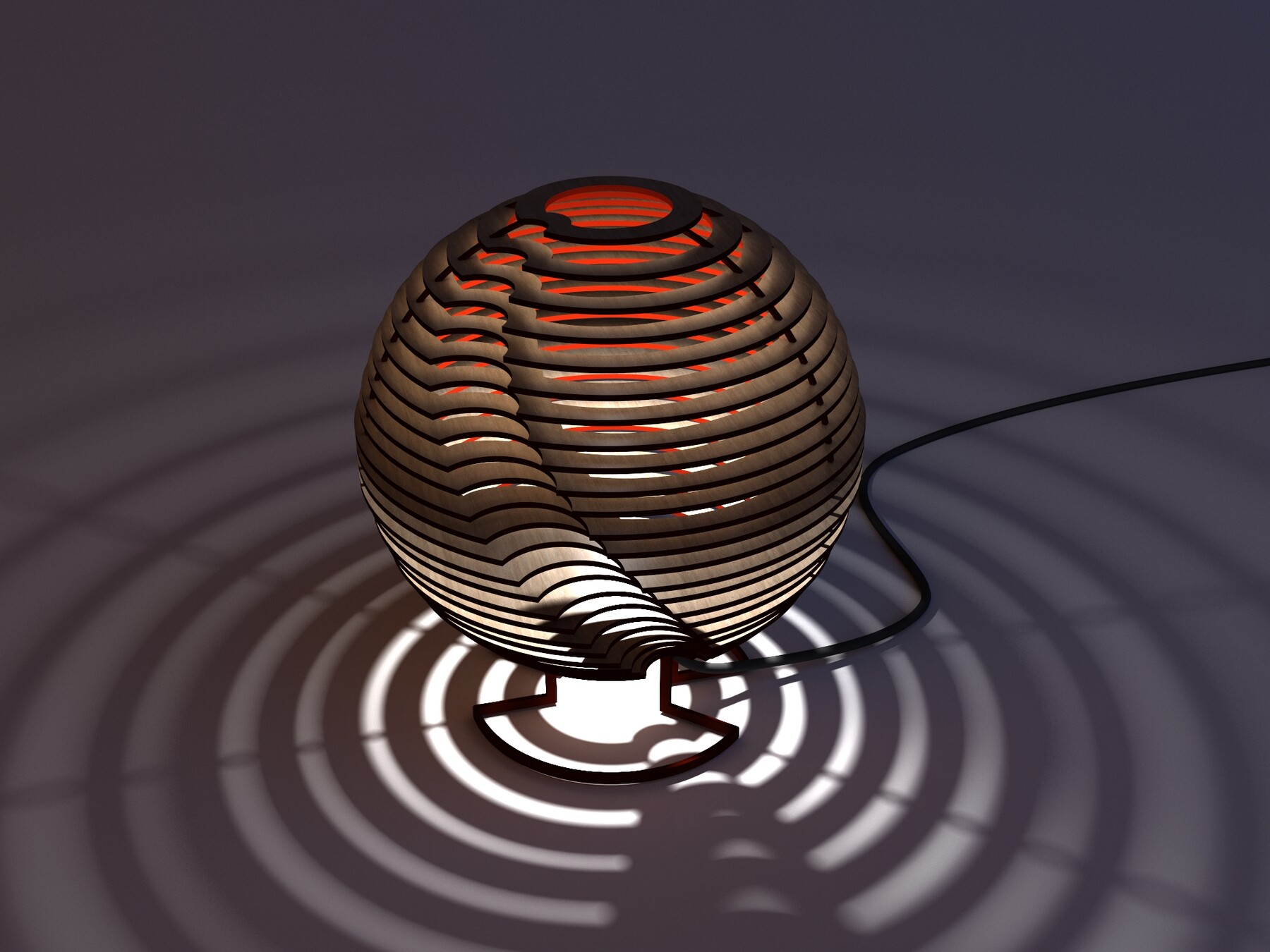 ArtStation - Vintage table wood sphere Lamp | Resources