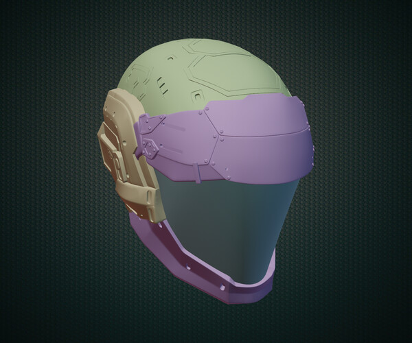 ArtStation - printable sci-fi helmet art 3D print model and gameready ...