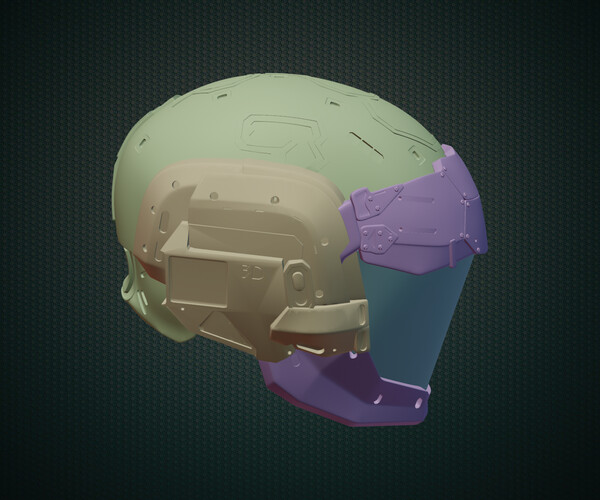 ArtStation - printable sci-fi helmet art 3D print model and gameready ...