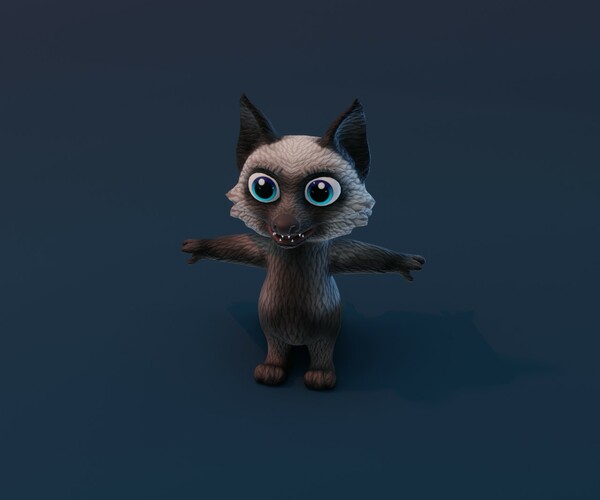 ArtStation - Cartoon Silver Fox 3D Model | Game Assets