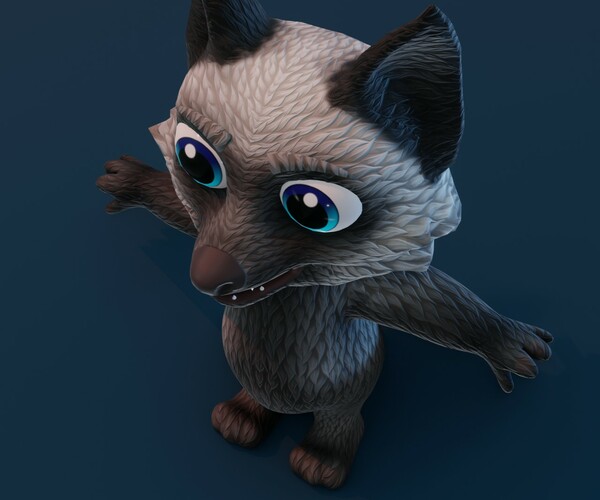 ArtStation - Cartoon Silver Fox 3D Model | Game Assets