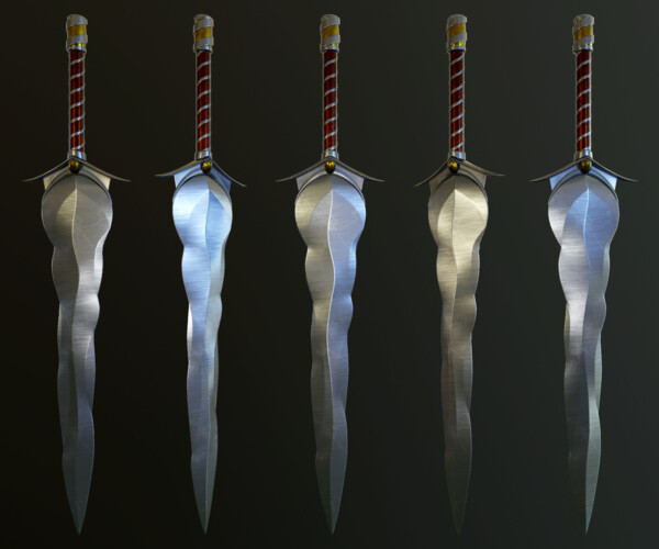 ArtStation - 3D Low-Poly Model - Sword Wave | Game Assets