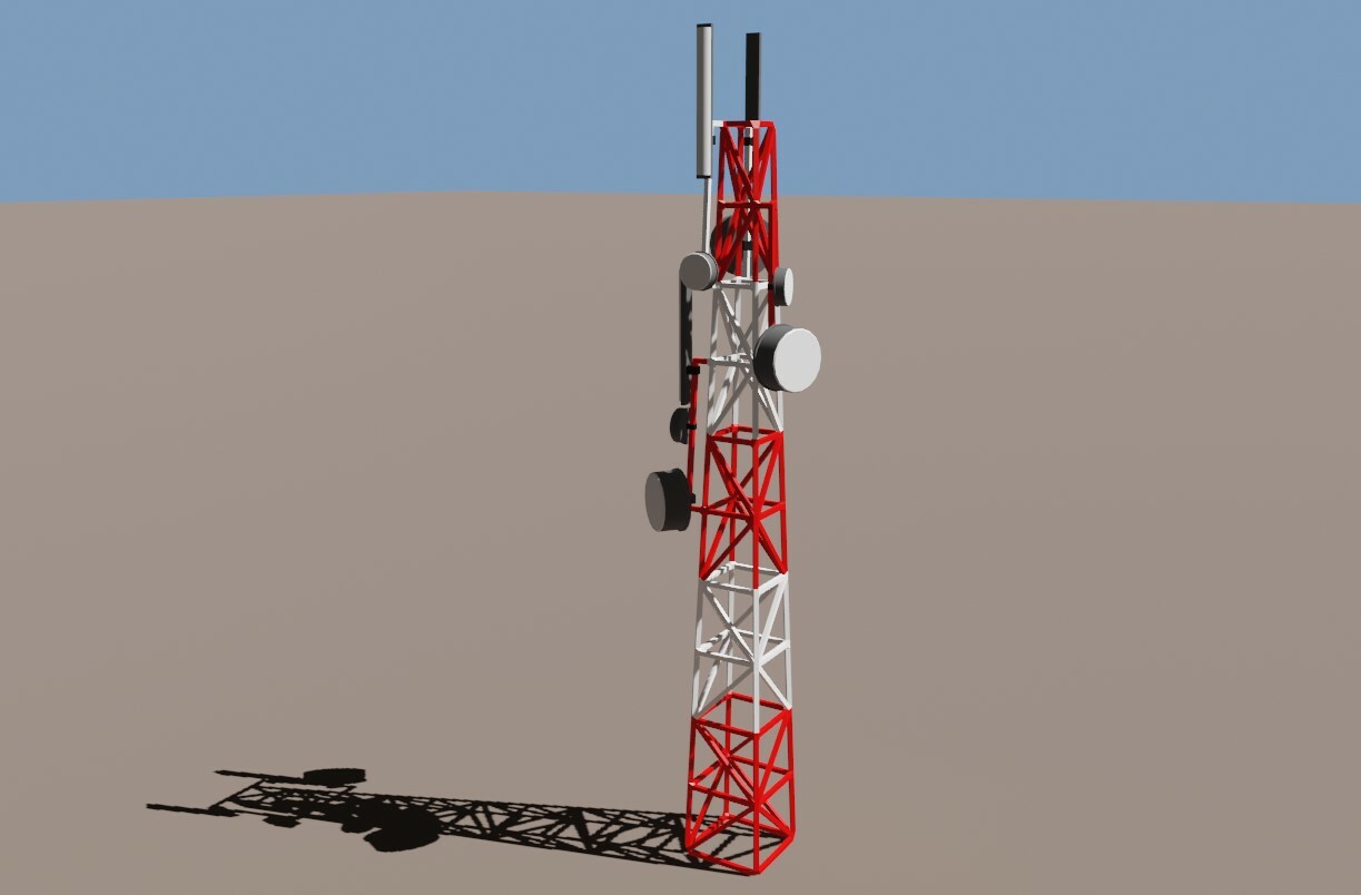 ArtStation - Cell Tower - Torre de Celular Low-poly 3D model | Game Assets