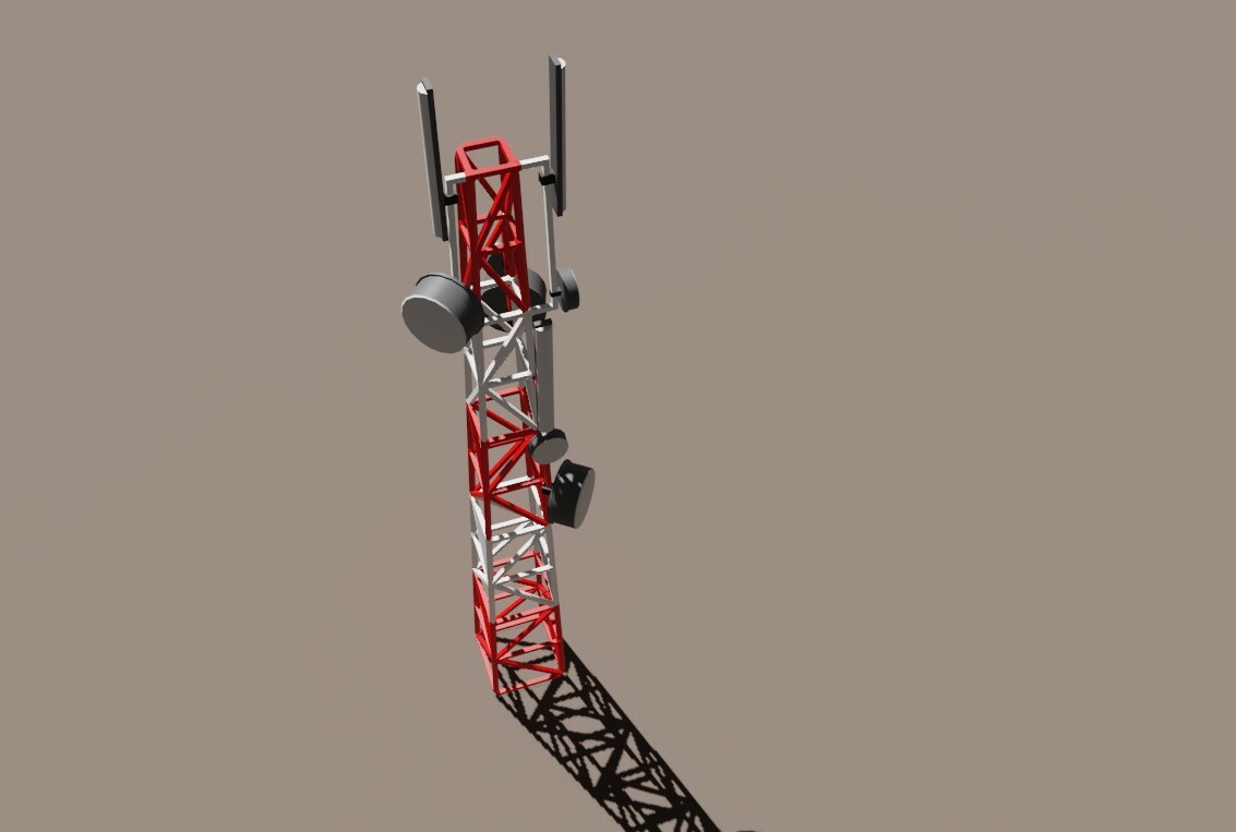 ArtStation - Cell Tower - Torre de Celular Low-poly 3D model | Game Assets