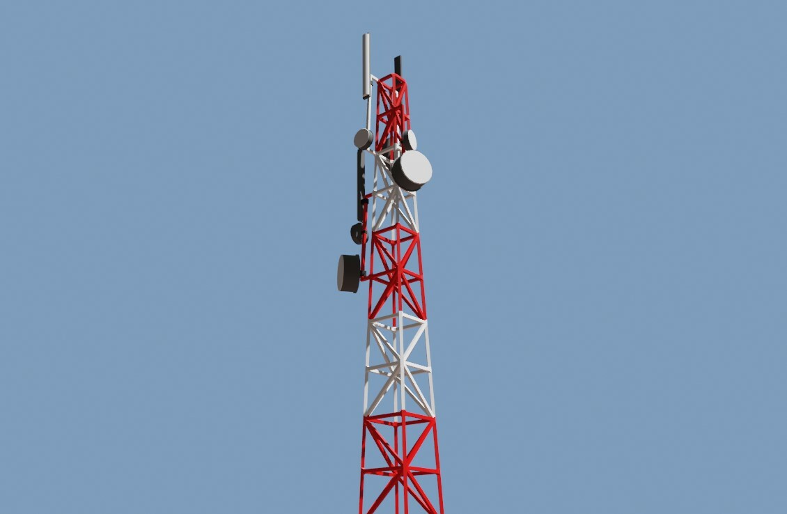 ArtStation - Cell Tower - Torre de Celular Low-poly 3D model | Game Assets