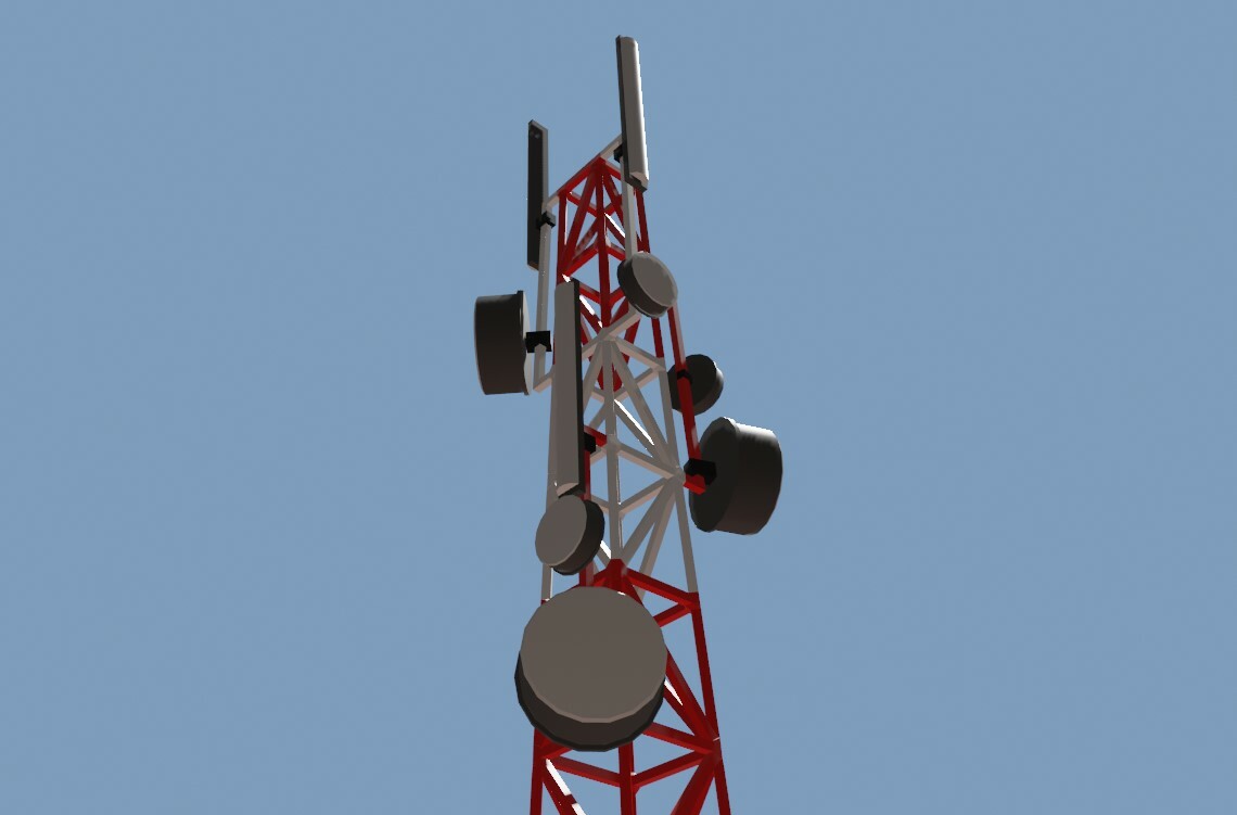 ArtStation - Cell Tower - Torre de Celular Low-poly 3D model | Game Assets