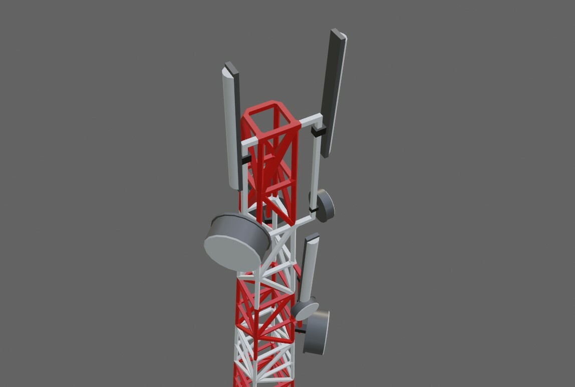 ArtStation - Cell Tower - Torre de Celular Low-poly 3D model | Game Assets