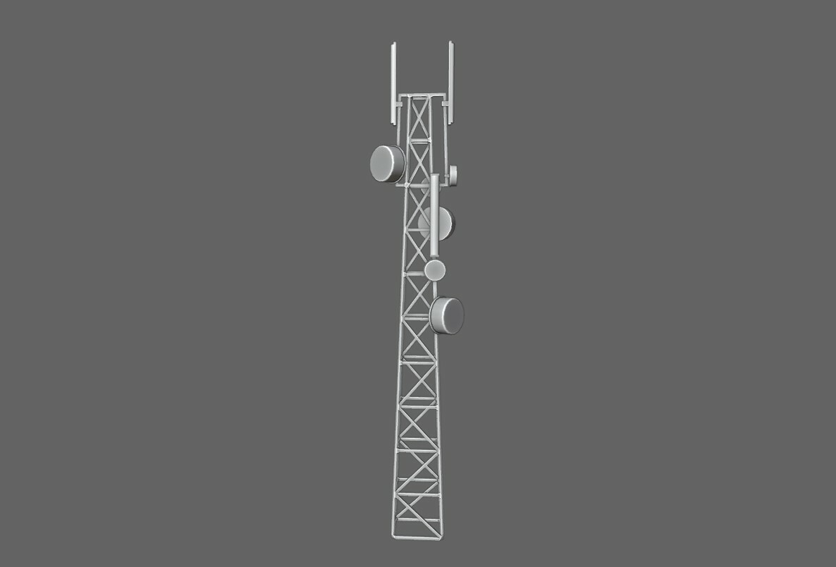 ArtStation - Cell Tower - Torre de Celular Low-poly 3D model | Game Assets