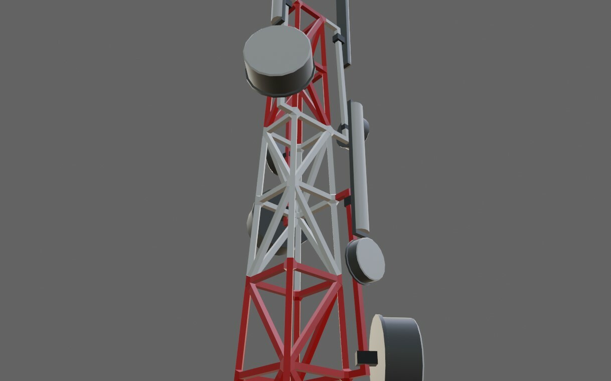 ArtStation - Cell Tower - Torre de Celular Low-poly 3D model | Game Assets