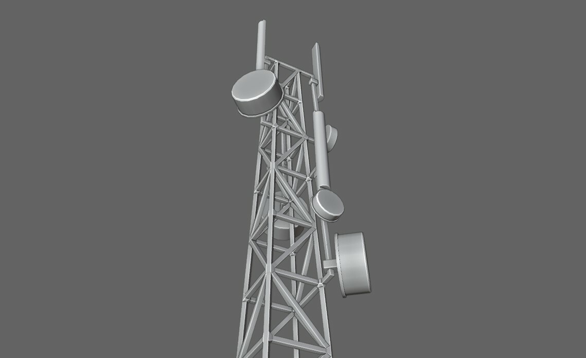 ArtStation - Cell Tower - Torre de Celular Low-poly 3D model | Game Assets