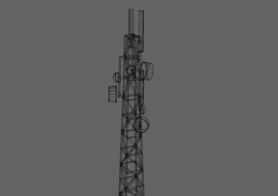 ArtStation - Cell Tower - Torre de Celular Low-poly 3D model | Game Assets