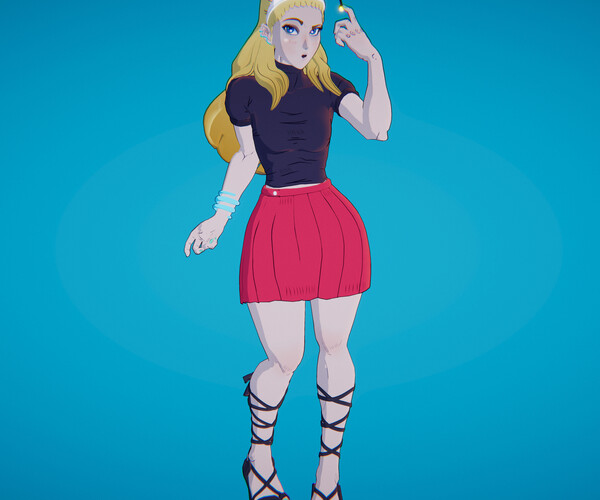 ArtStation - Anime Character Rig - Mona | Game Assets