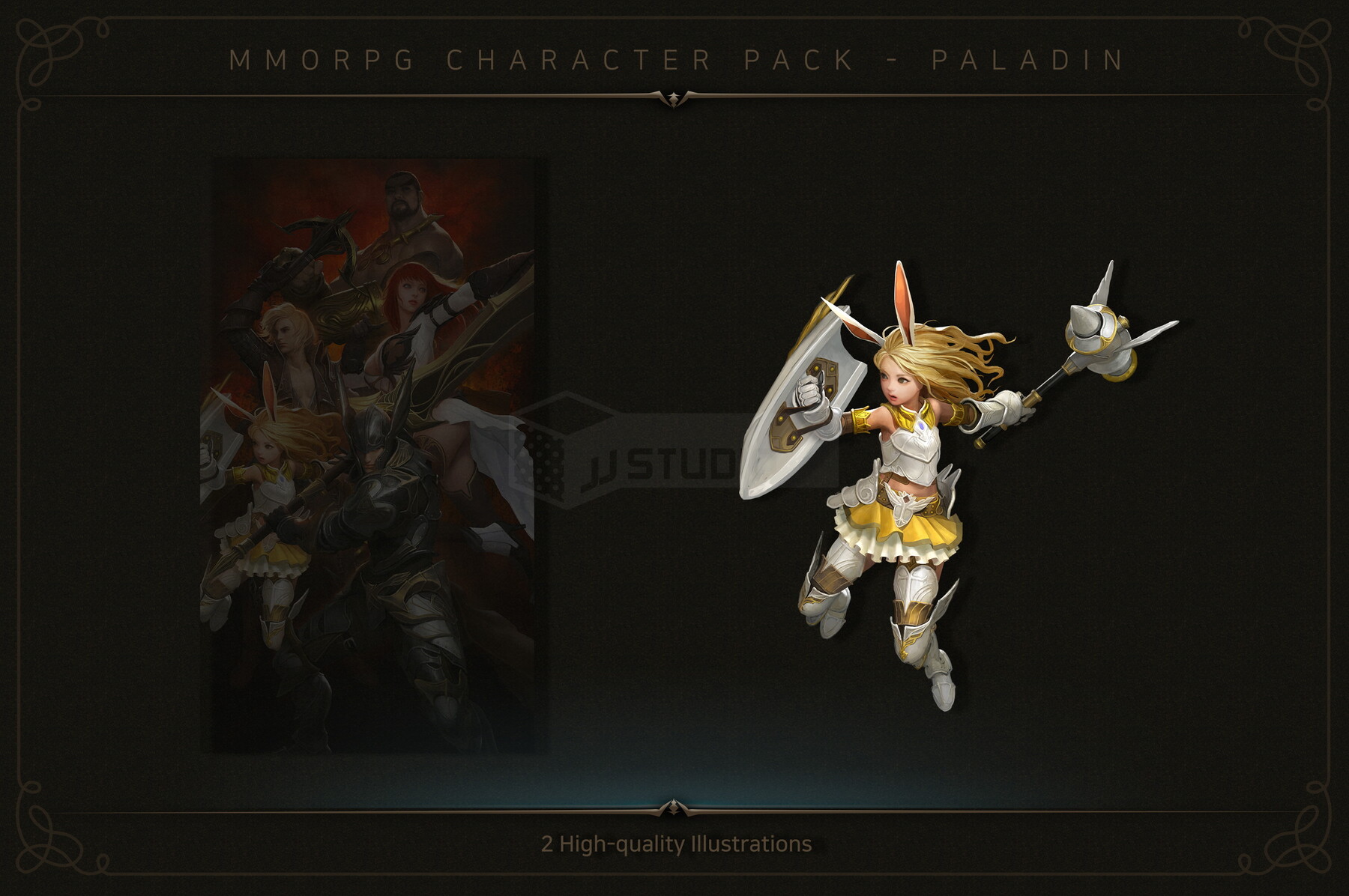 ArtStation - MMORPG Character Pack - Paladin | Game Assets