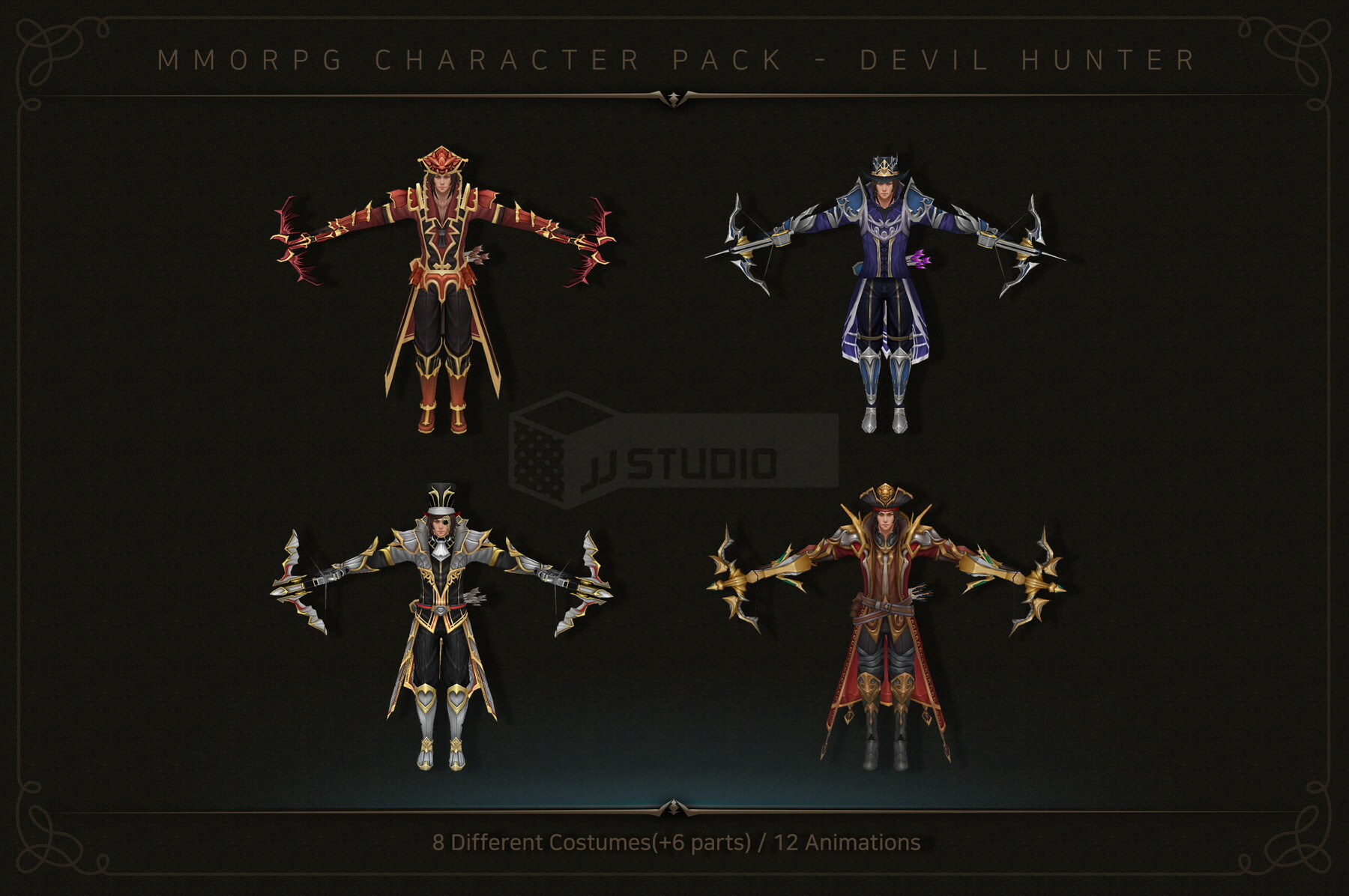 Artstation Mmorpg Character Pack All Characters Game Assets