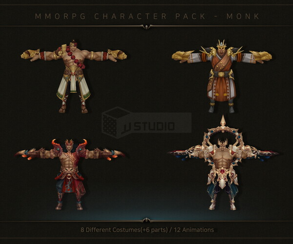 ArtStation - MMORPG Character Pack - All Characters | Game Assets