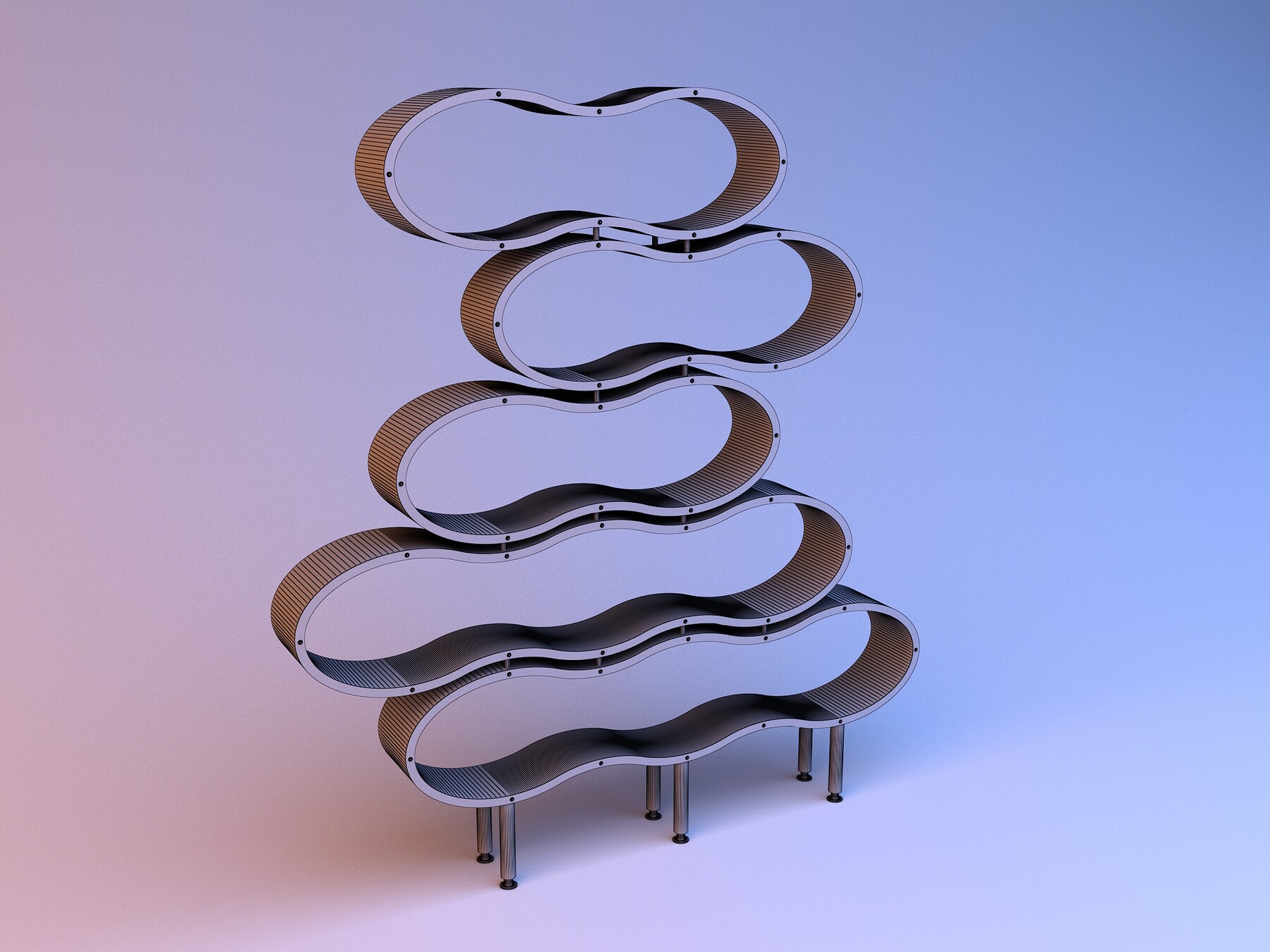 ArtStation - Wavy Shelves Cupboard | Game Assets