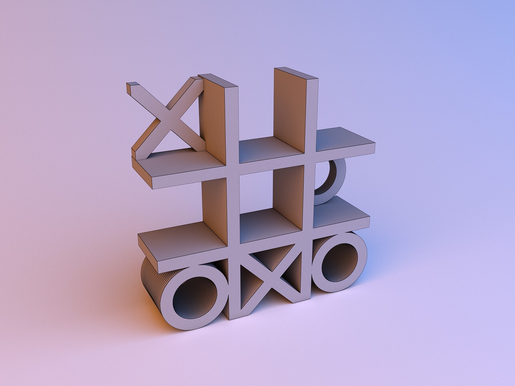 ArtStation - Tic tac toe Cupboard Shelves | Game Assets