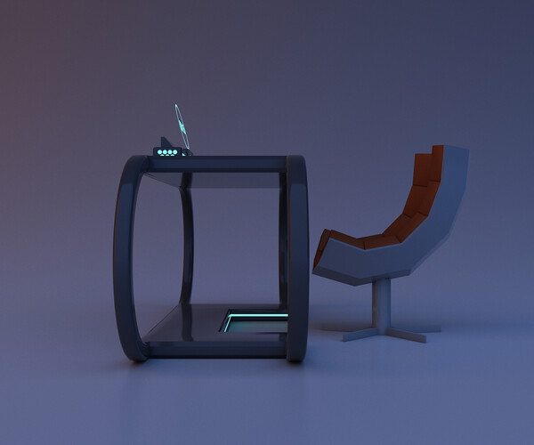 ArtStation - Scifi Futuristic table and chair | Game Assets