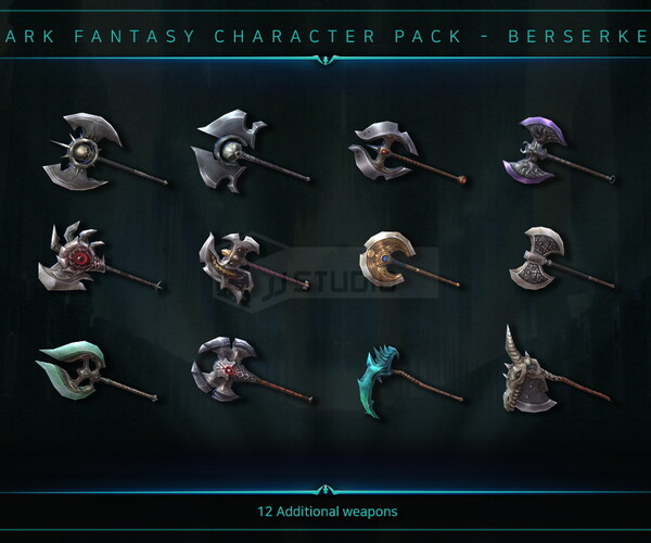 ArtStation - Dark Fantasy Character pack - Berserker | Game Assets
