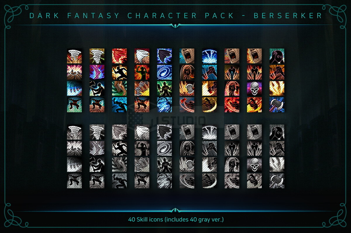ArtStation - Dark Fantasy Character pack - Berserker | Game Assets