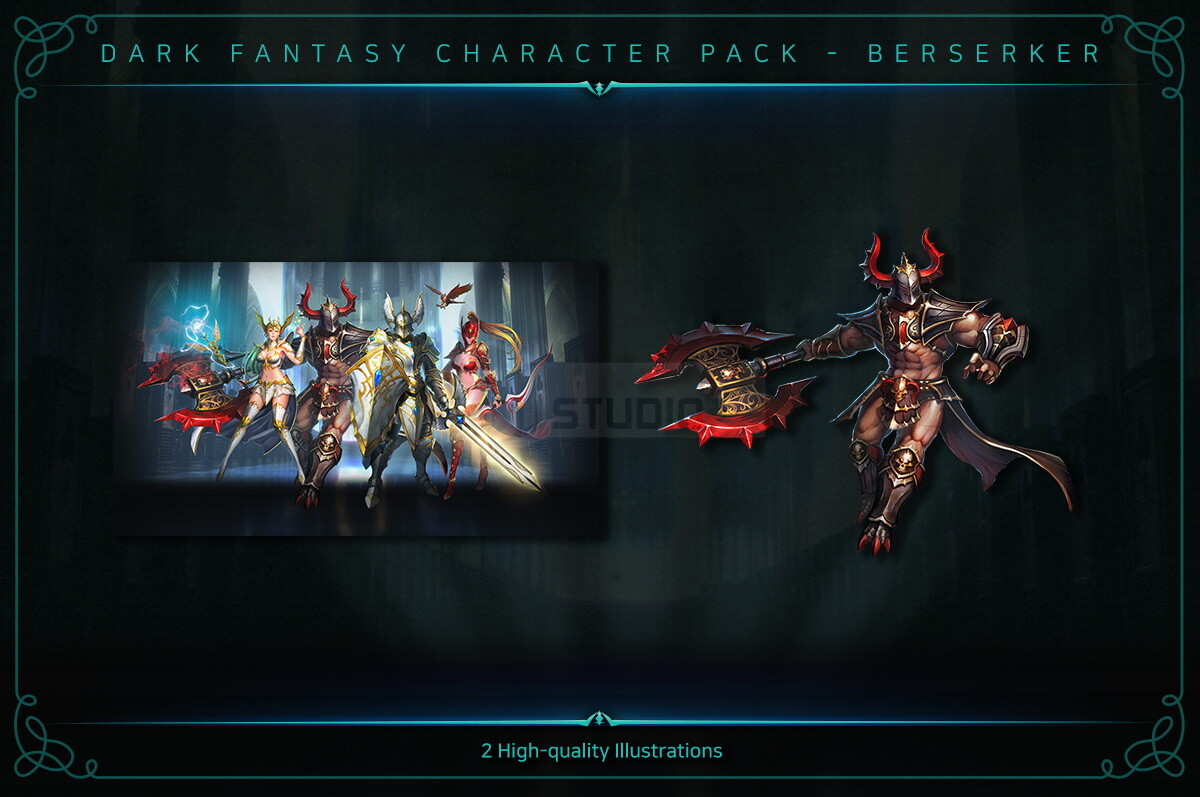 ArtStation - Dark Fantasy Character pack - Berserker | Game Assets