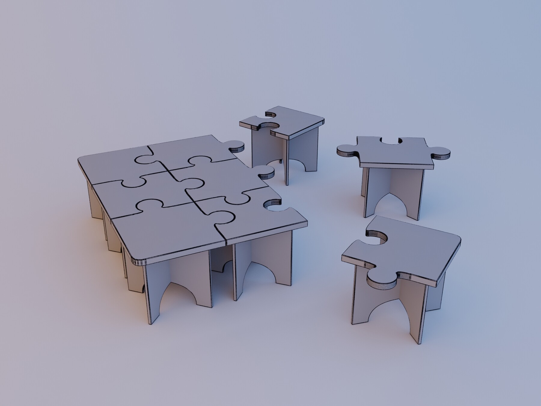 ArtStation - Wood puzzle table kids | Game Assets